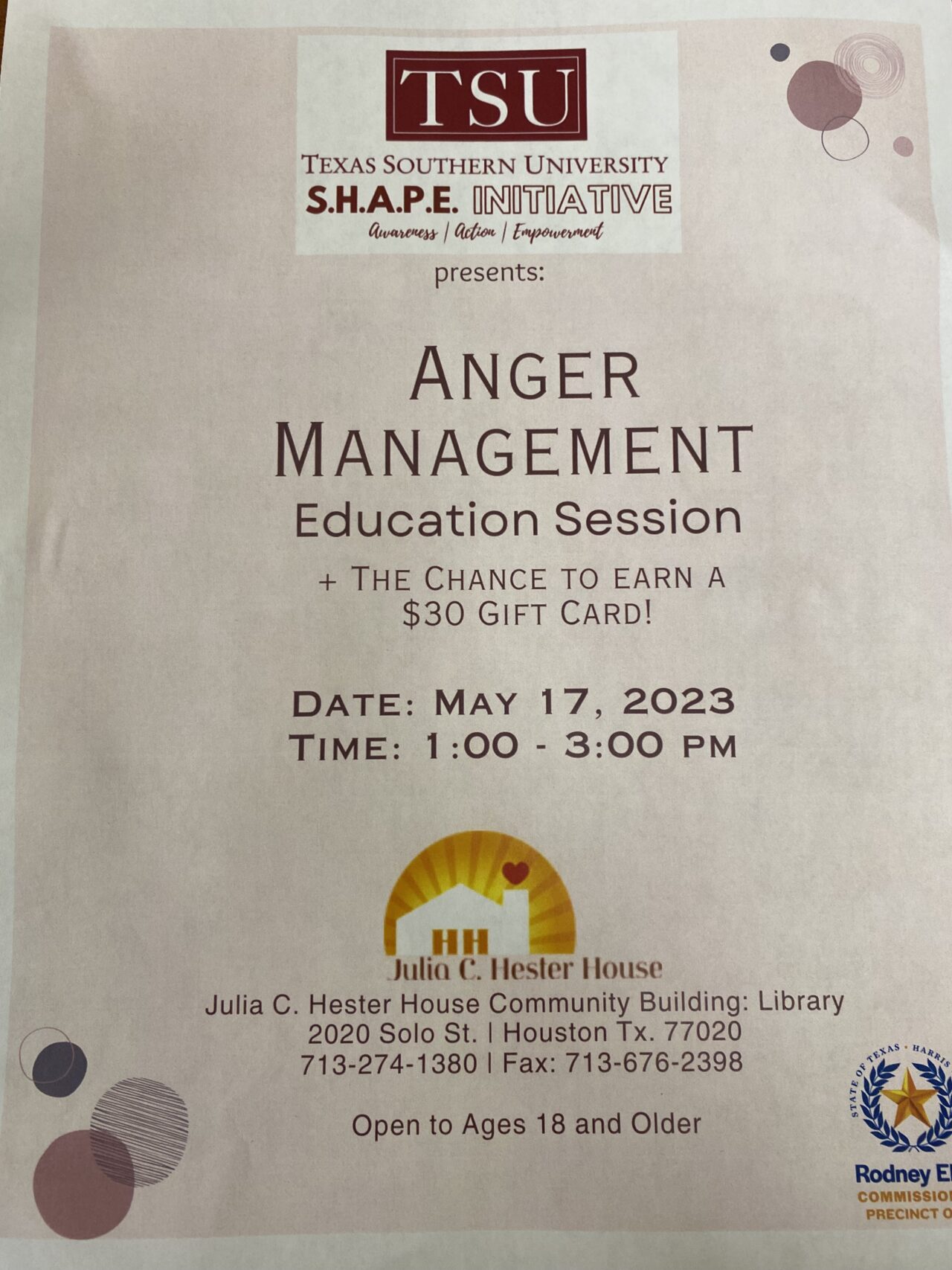 ANGER MANAGEMENT Education Session - Houston Recovery Center